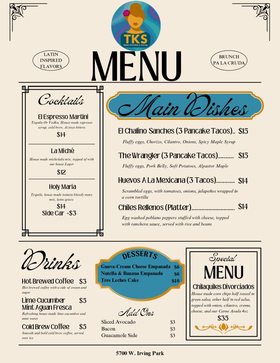 Menu | Tatas Tacos & Social